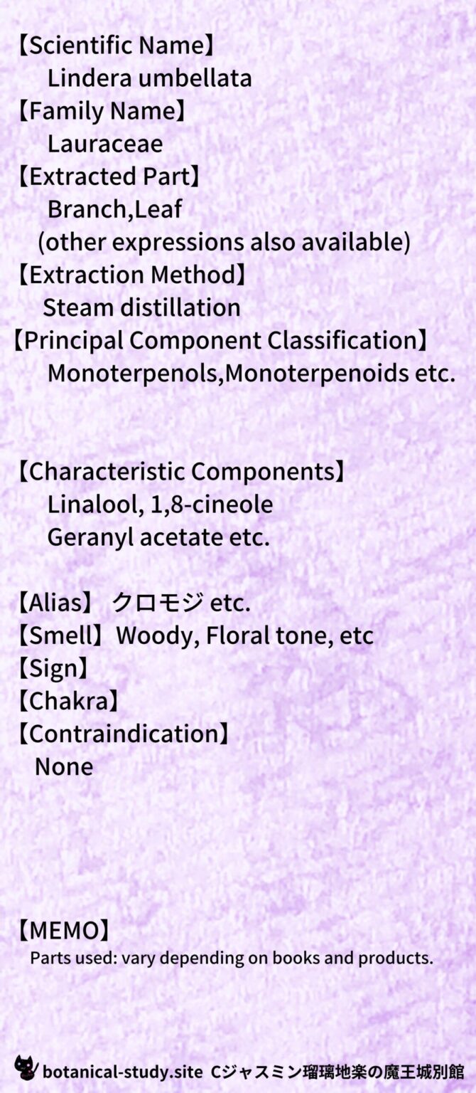 kuromoji : Mini Dictionary / Aromatherapy and Herbal Study Guide / Cjasmine